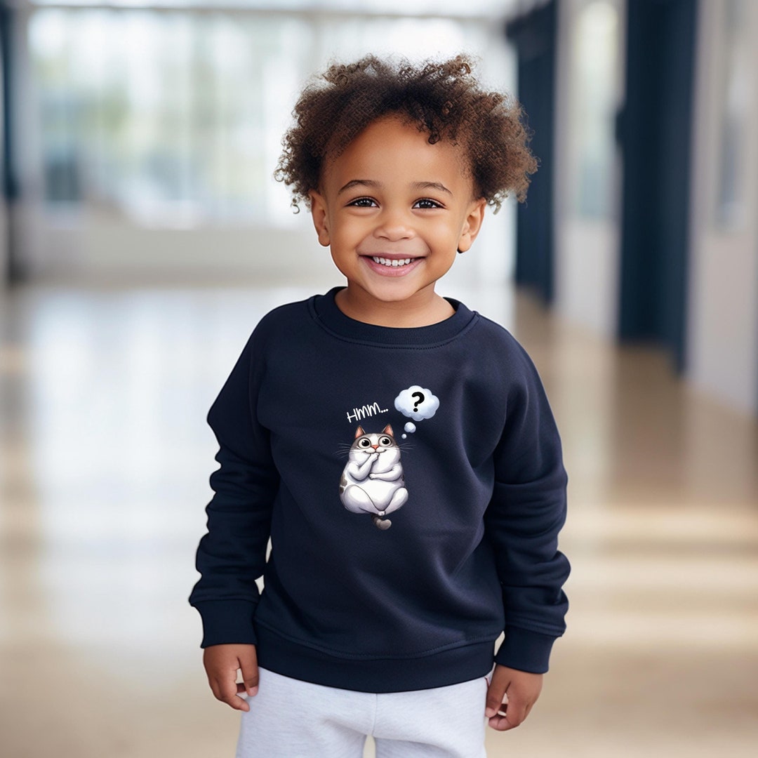 Cartoon Cat Sweater, Cat Sweatshirt for Kids, Funny Cat Sweater, Funny ...