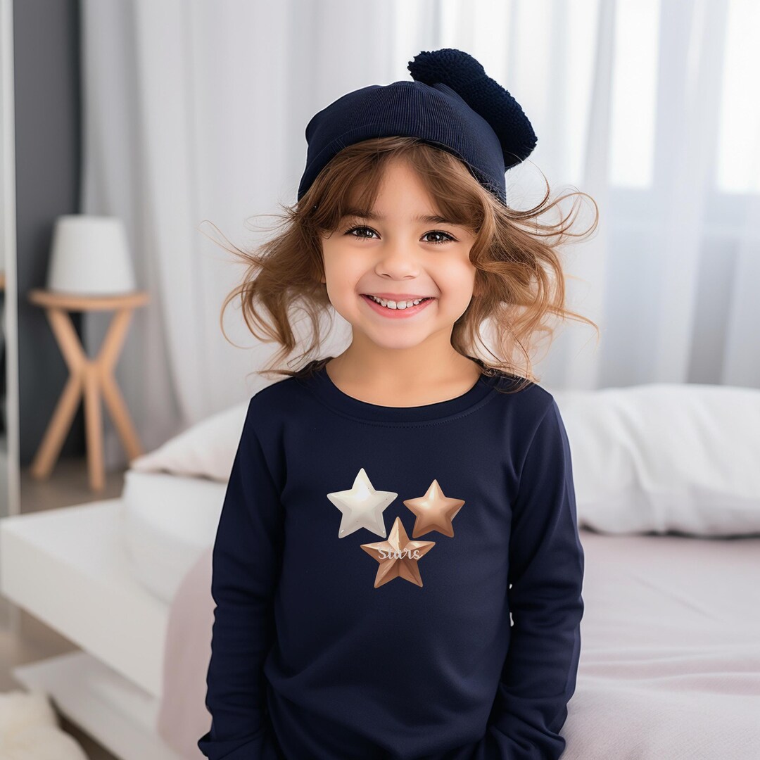 Stars Girls Sweatshirt, Cute Stars Kids Sweater, Birthday Shirt for ...