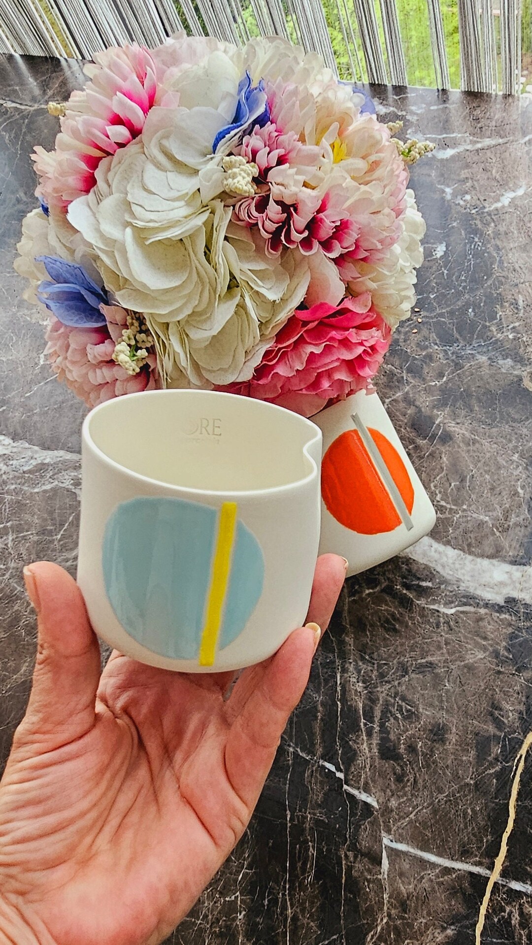 Porcelain Cup Handmade Gift Unique Cafe Coffee Tea Ceramic Espresso ...