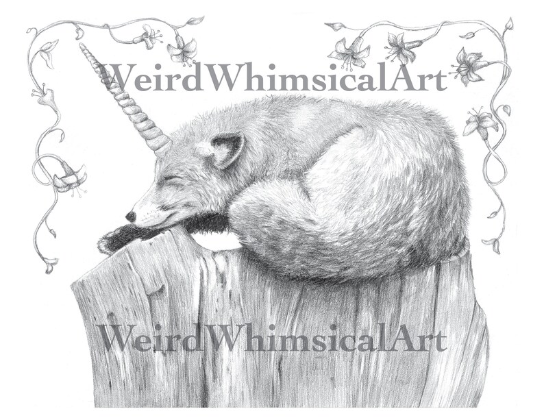 Foxicorn Printable Coloring Page, Adult Coloring, Unicorn, Fox ...