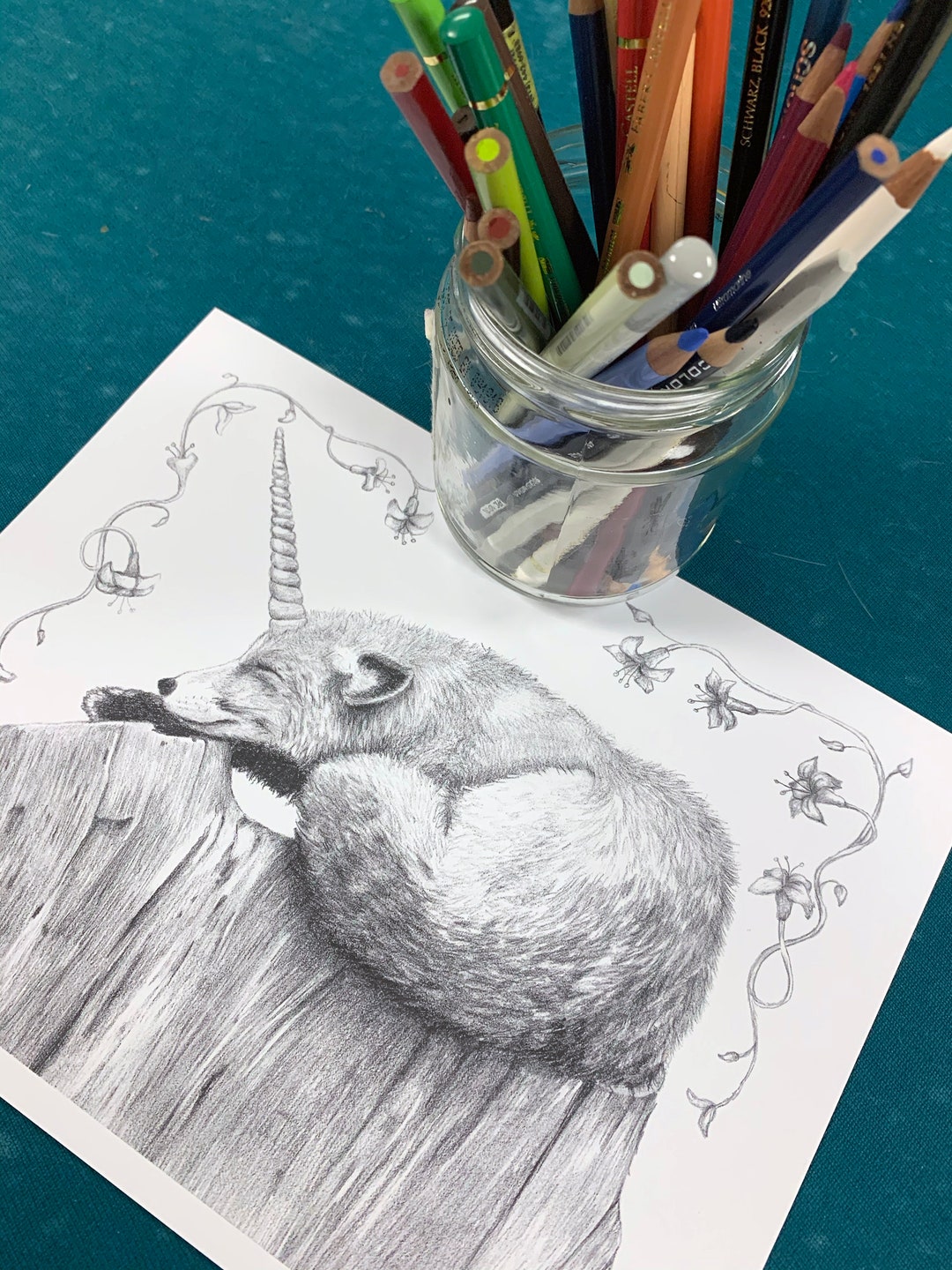 Foxicorn Printable Coloring Page, Adult Coloring, Unicorn, Fox ...