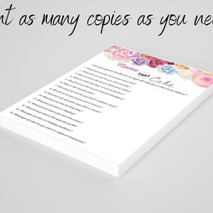 Name That Cake Printable Game With Answer Key - Etsy