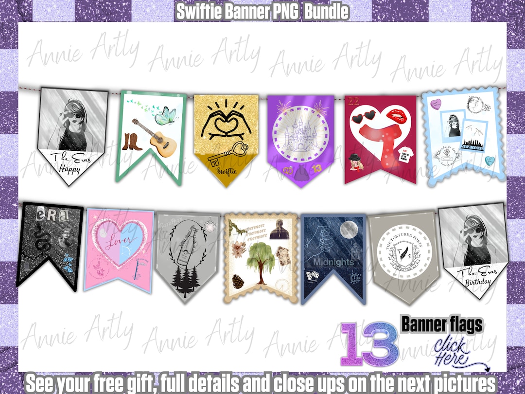 Swiftie Eras Party Banner PNG Bundle, Swiftie Merch, Swiftie PNG - Etsy
