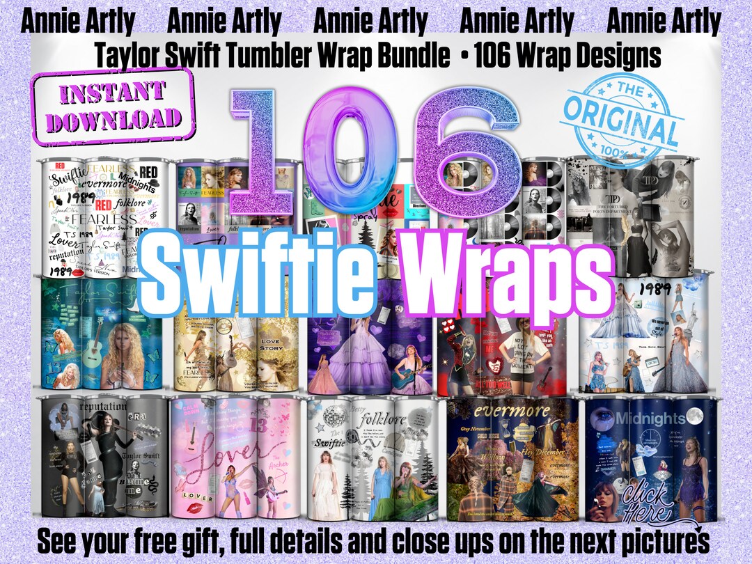 Taylor Swift Tumbler Wrap Bundle, 106 Swiftie Wraps, Swiftie PNG ...