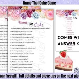Name That Cake Printable Game With Answer Key - Etsy