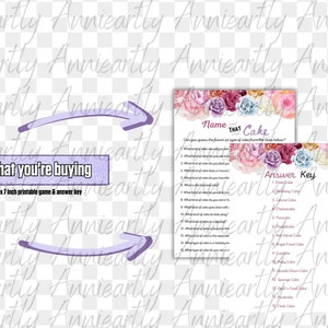 Name That Cake Printable Game With Answer Key - Etsy