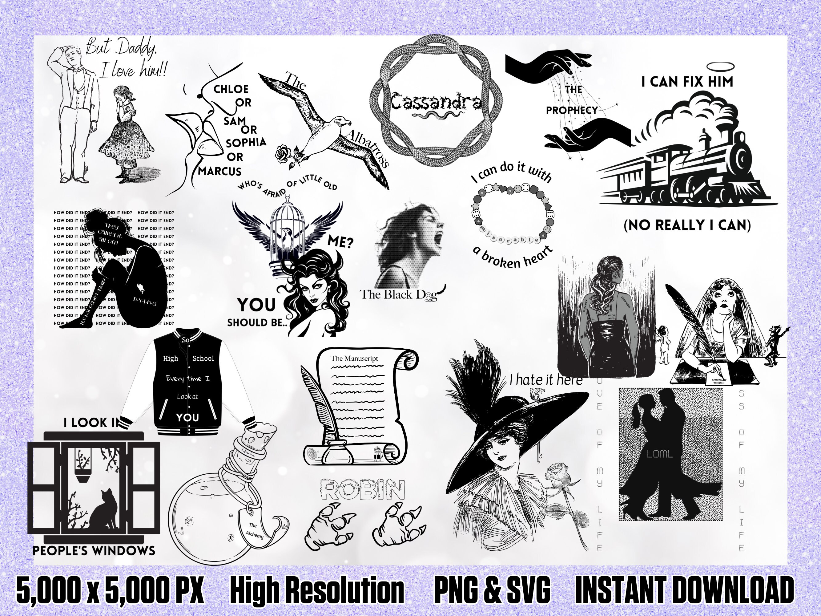 TTPD Album Song Designs PNG & SVG Bundle, Swiftie Png, Swiftie Merch ...