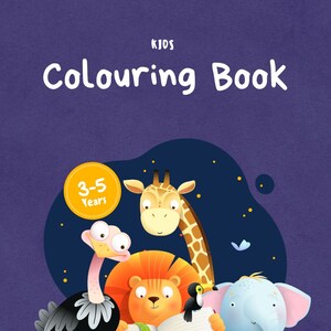 Fun Kids Animal Colouring in Pages - Etsy
