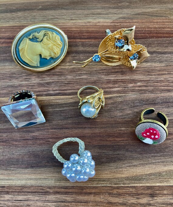 Vintage rings- group of - Gem