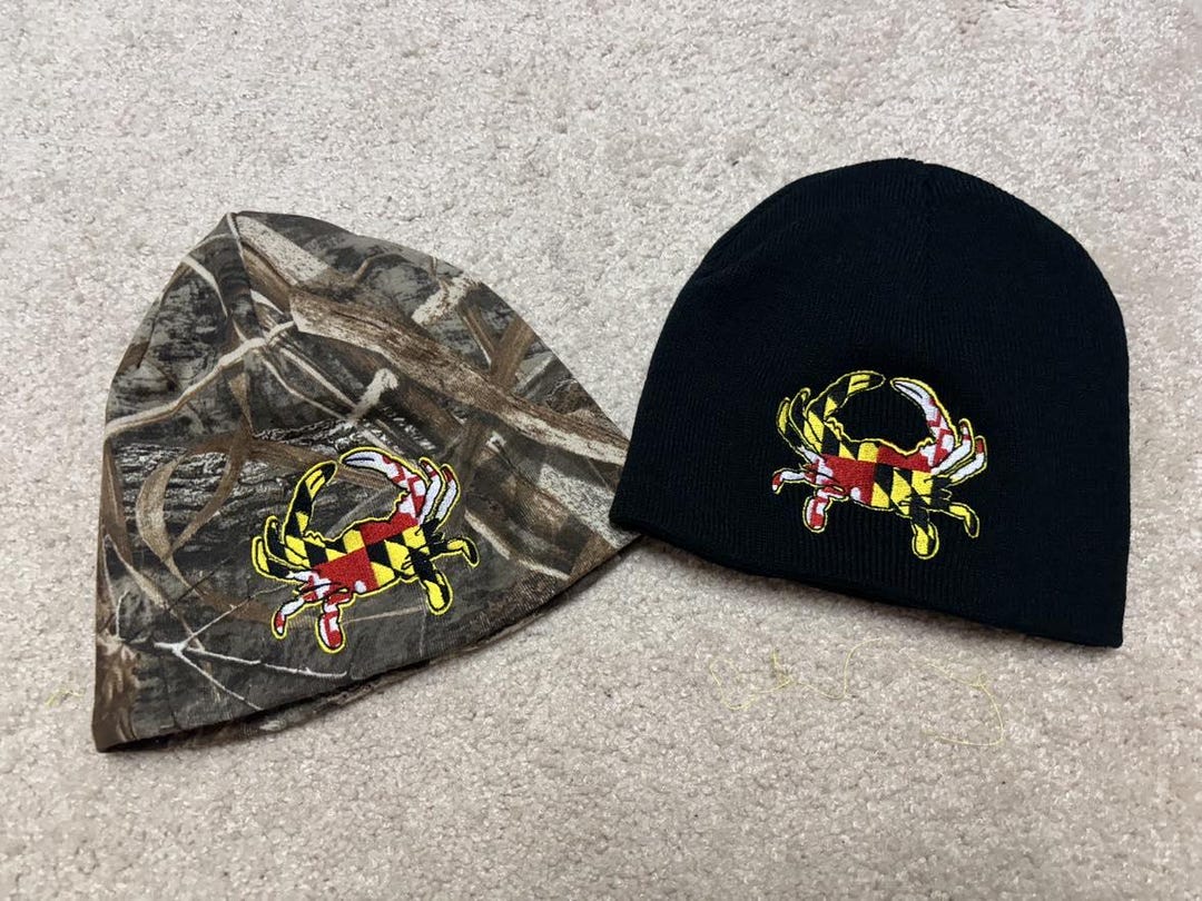 Maryland Flag Crab Embroidered Camo Knit Cap Beanie - Etsy