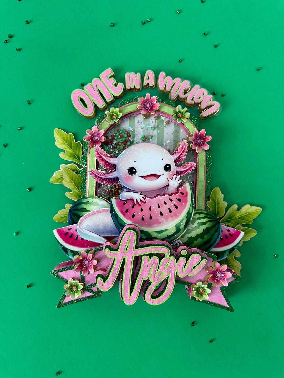 Axolotl Cake Topper | Watermelon Theme Party Decor | Axolotl Birthday ...