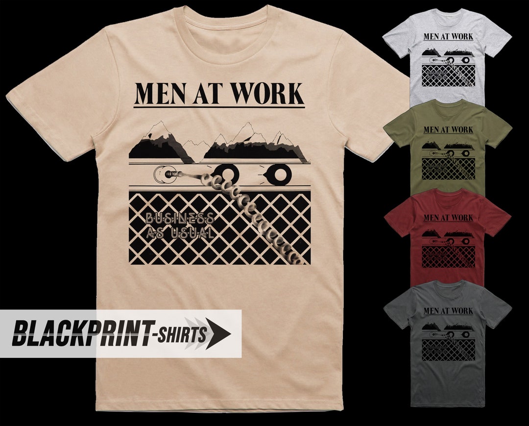 Men at Work Business as Usual V1 Poster T Shirt Cotton Men's All Sizes ...