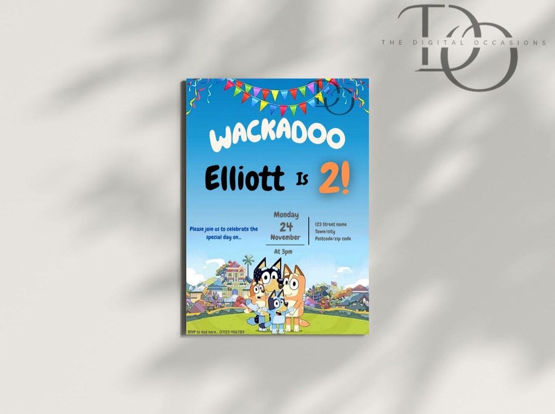 Wackadoo is Two Themed Birthday Digital Invite - Etsy