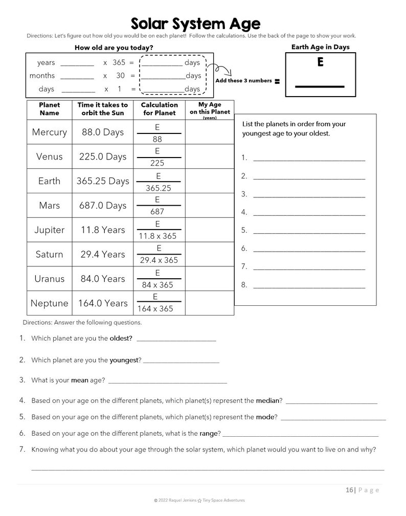 Math Adventure Through the Solar System, Teacher Educational Digital ...