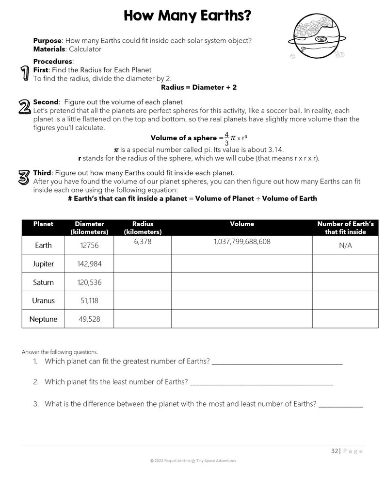 Math Adventure Through the Solar System, Teacher Educational Digital ...