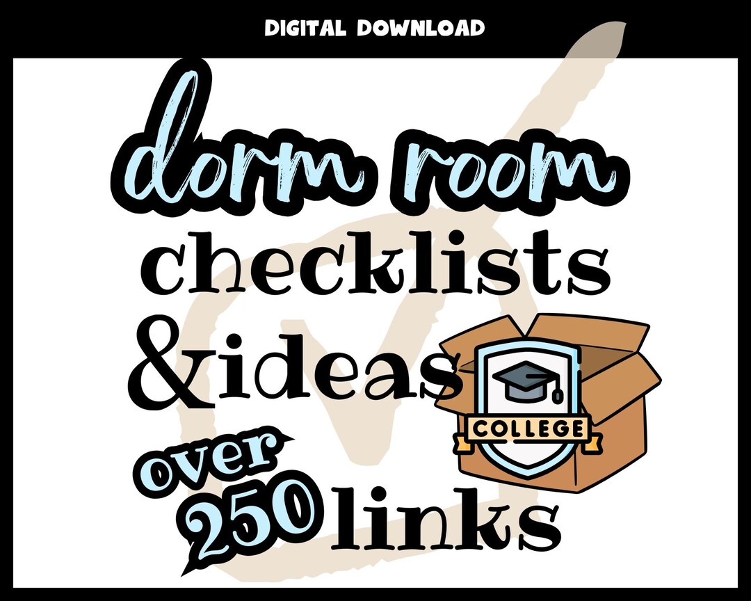 College Dorm Packing Checklists, Planners & More (PDF Download) - Etsy