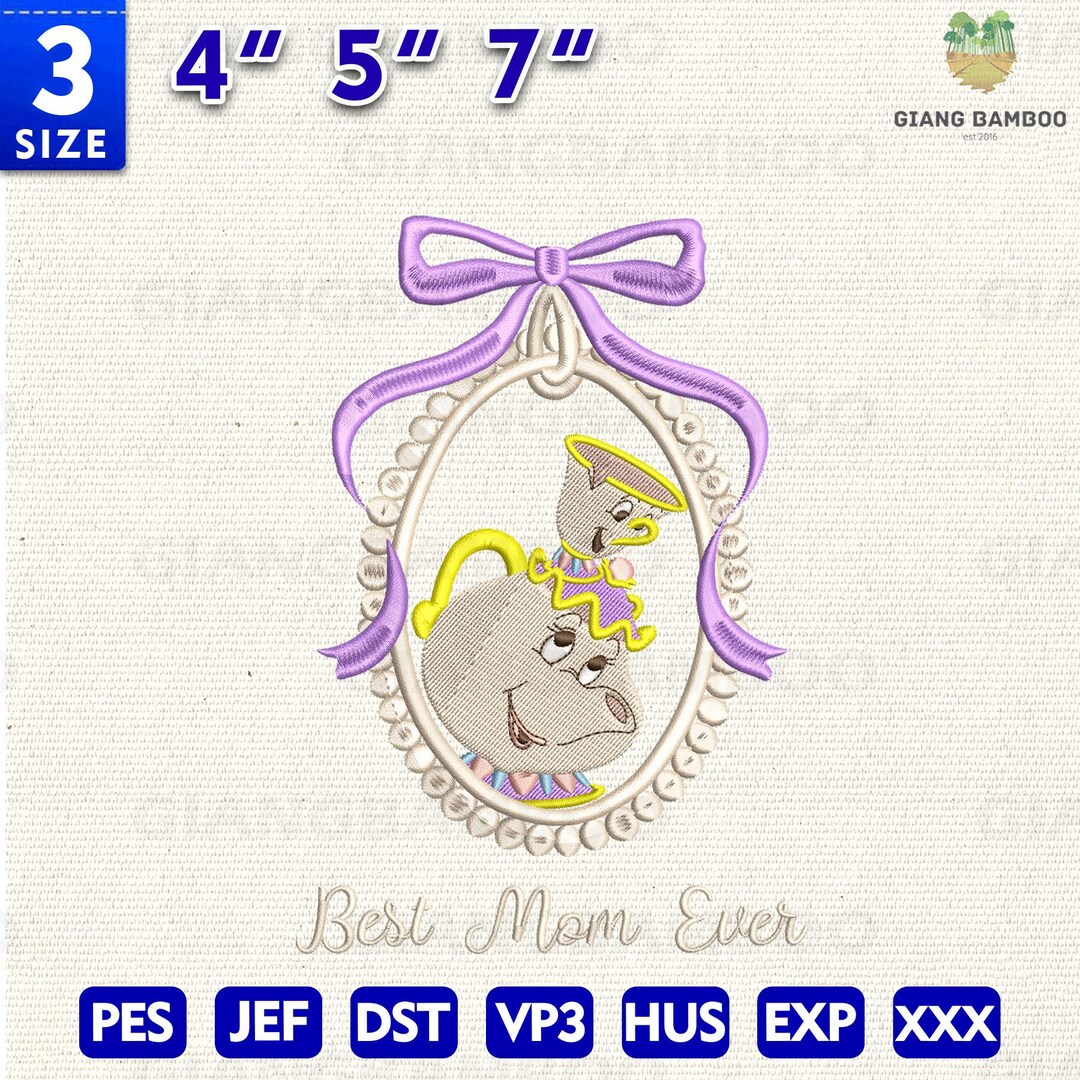 Best Mom Ever Design, Cat Mom Embroidery File, Mother Day Embroidery ...