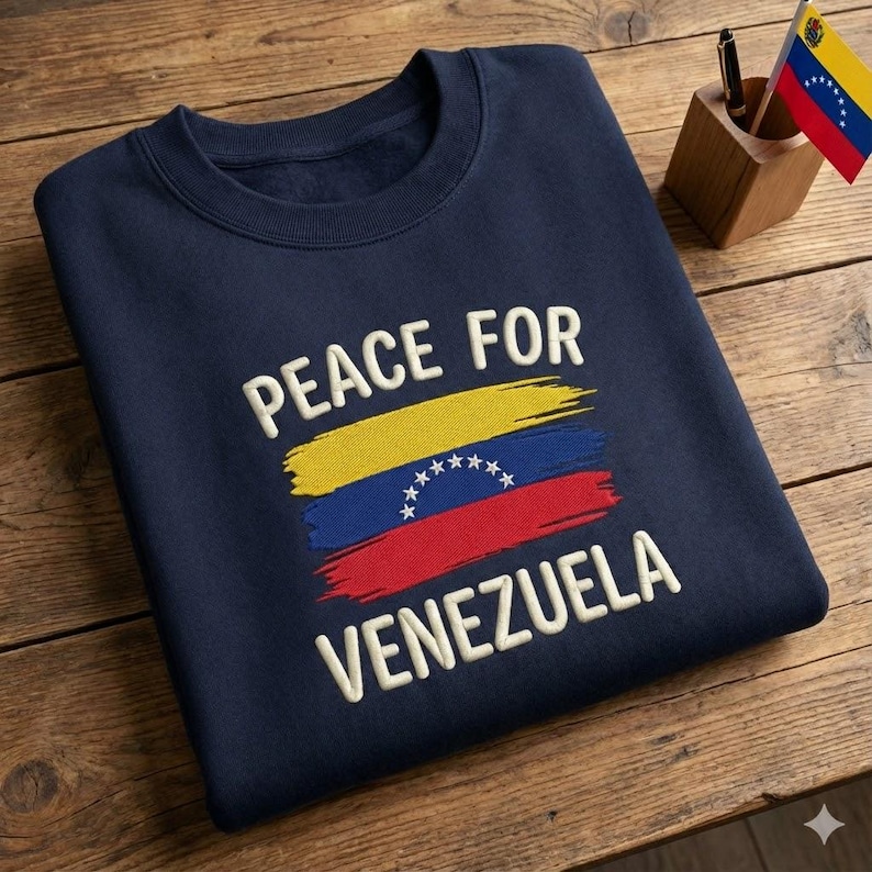 We Stand With Venezuela Embroidered Sweatshirt, Unisex Anti President ...