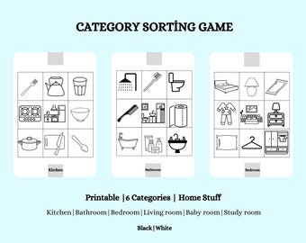 Printable Category Game Sorting Activity Preschool Category Worksheet ...