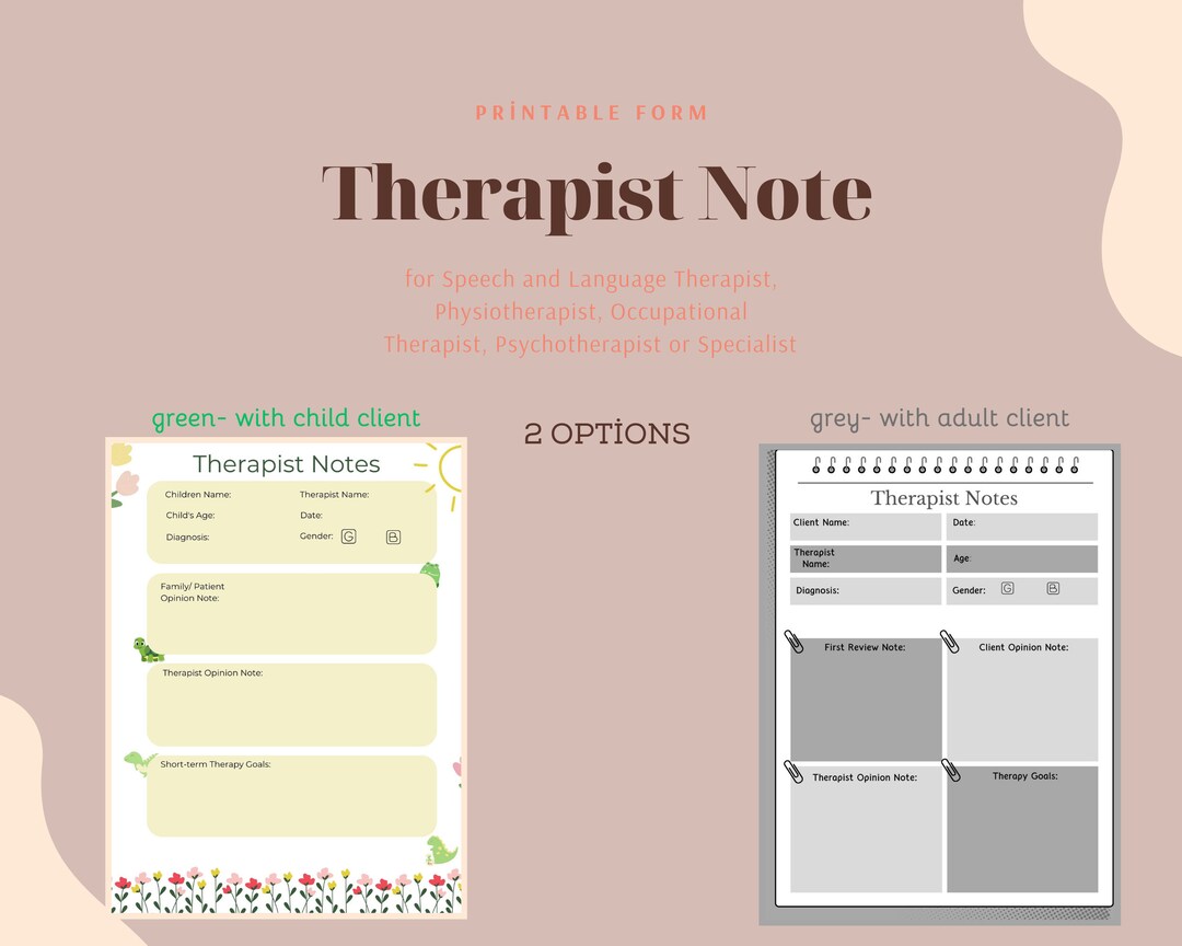Therapist Note Sheets Digital Printable Note Taking Speech and Language ...