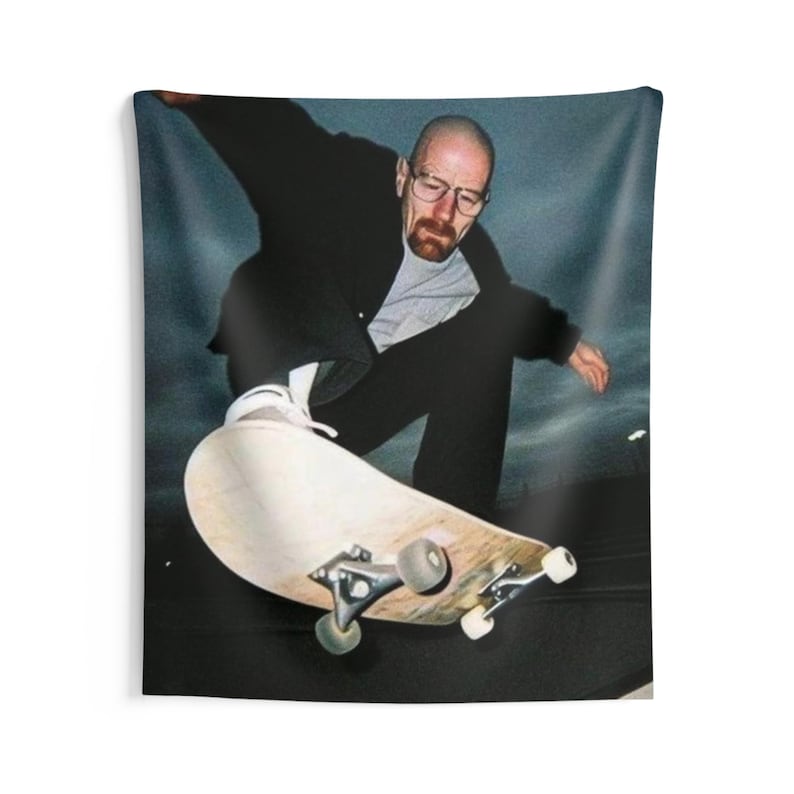 Walter White Breaking Bad Skateboarding Funny Tapestry Flag Indoor Wall ...