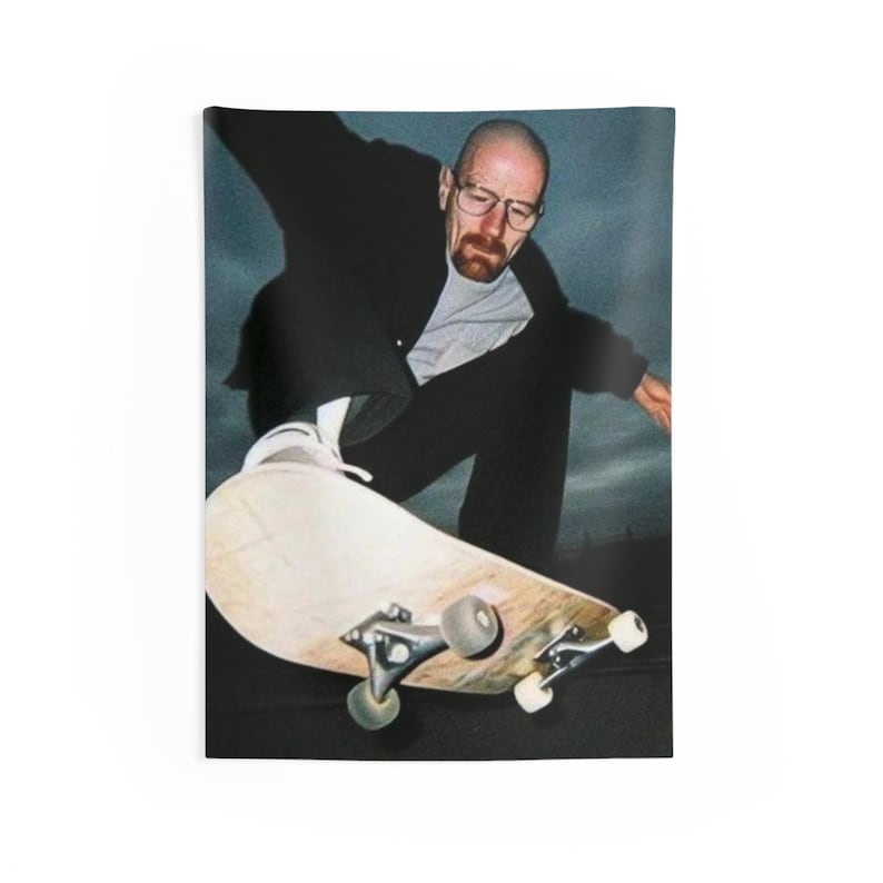 Walter White Breaking Bad Skateboarding Funny Tapestry Flag Indoor Wall ...