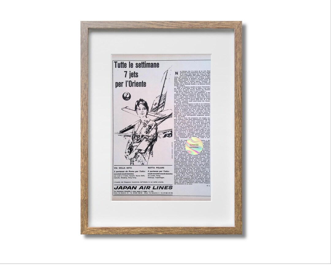 JAPAN AIR LINES Original 1971 Magazine Ad 35x25cm Vintage 1970s Airline ...