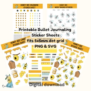 Honeybees Bullet Journaling Printable Sticker Set, Honeybees Planner ...