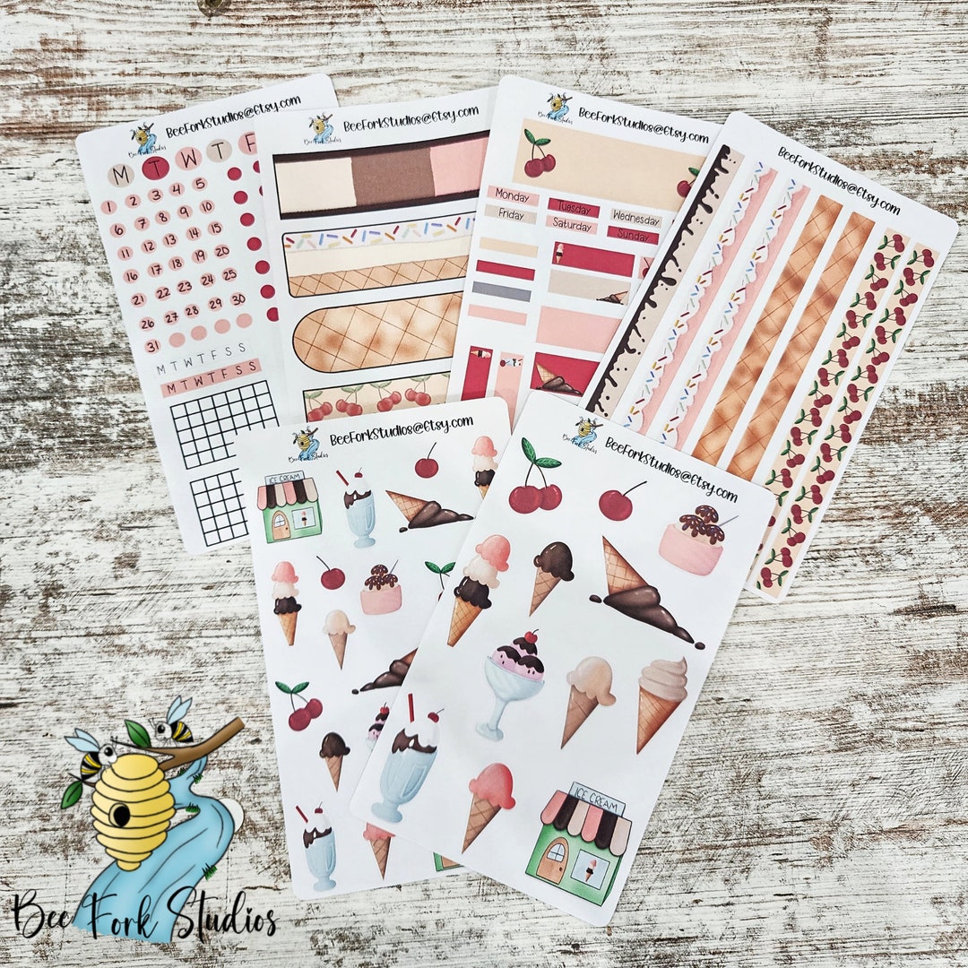Ice Cream Bullet Journaling Sticker Set, Bullet Journaling Stickers ...