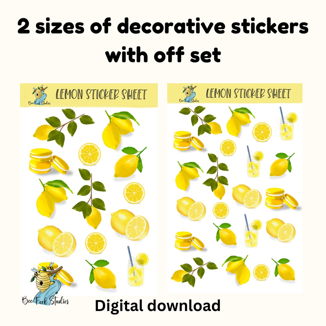 Lemon Bullet Journaling Printable Stickers, Lemon Planner Stickers ...