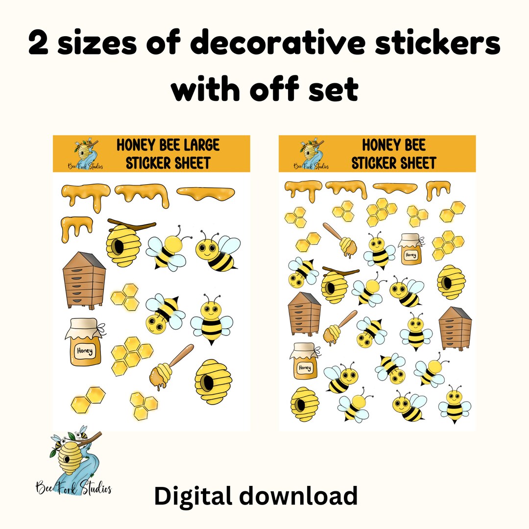Honey Bees Bullet Journaling Printable Stickers, Honey Bees Planner ...