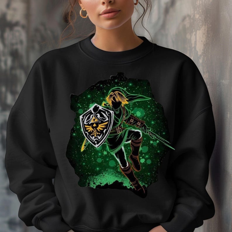 The Legend of Zelda Black T-shirt, Legend of Hyrule Black Sweatshirt ...
