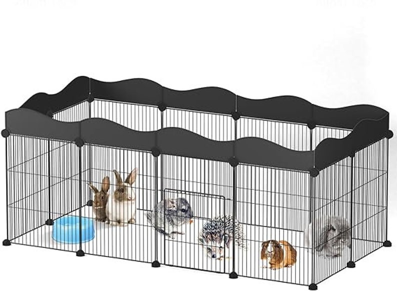 DIY Small Animals Cage With Door, Premium Metal Mesh Yard Fence Small ...