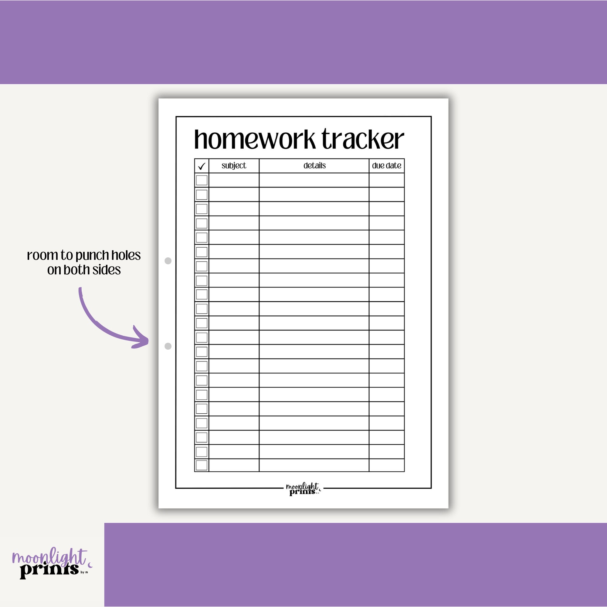 Homework Tracker | Minimalistic Tracker | A4/A5 | Organiser | Student ...