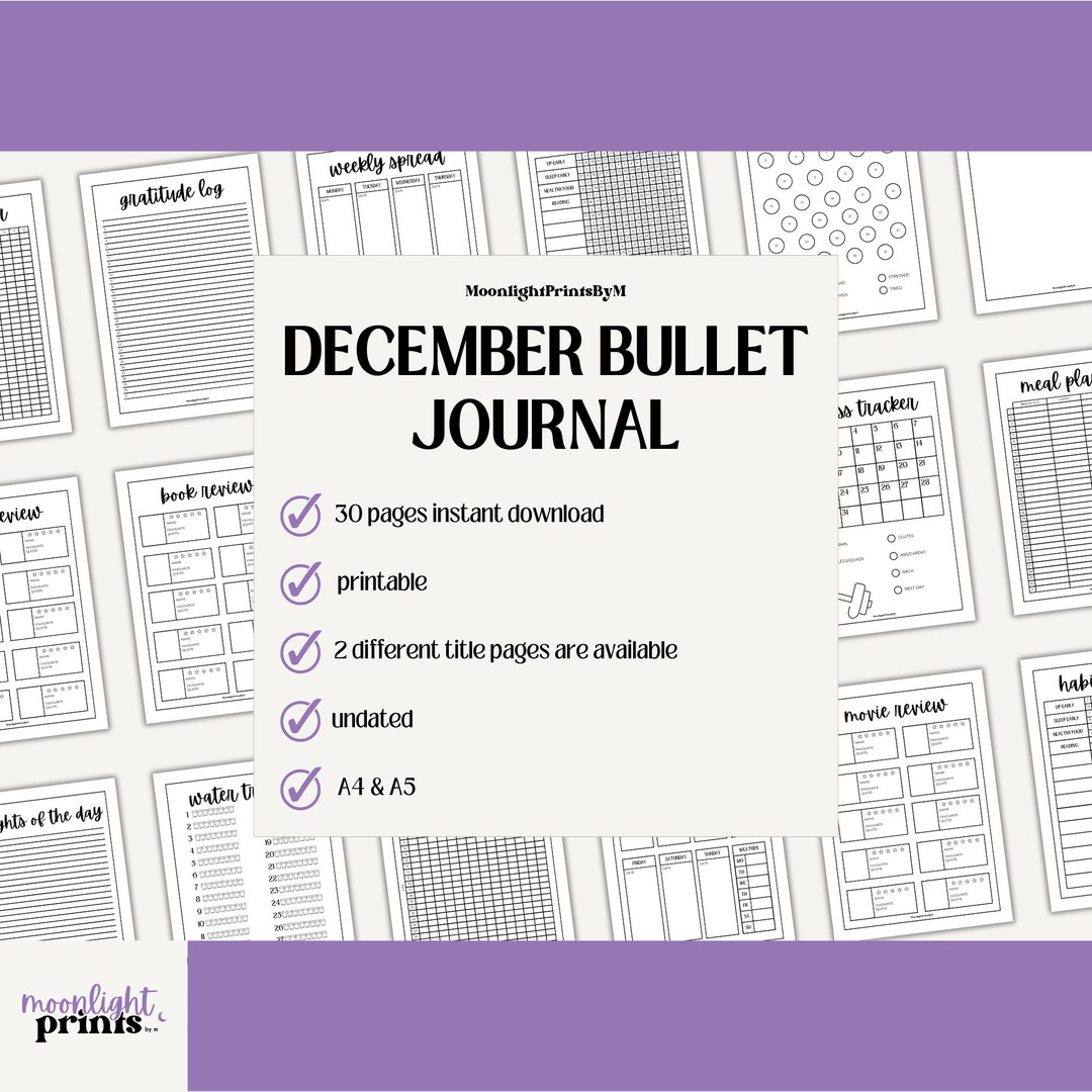 December Bullet Journal December Planner Organiser Minimalistic ...