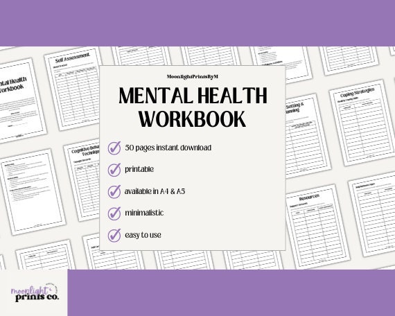 Mental Health Workbook Worksheets Minimalistic Workbook Printable ...