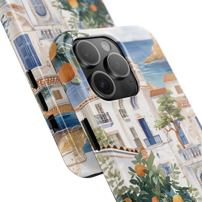Santorini Collage Phone Case, Coastal Aesthetic Case, Mediterranean ...