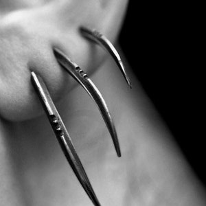 TRIS: Scythe Statement Earrings, Set of 3, Sterling Silver - Joanna ...