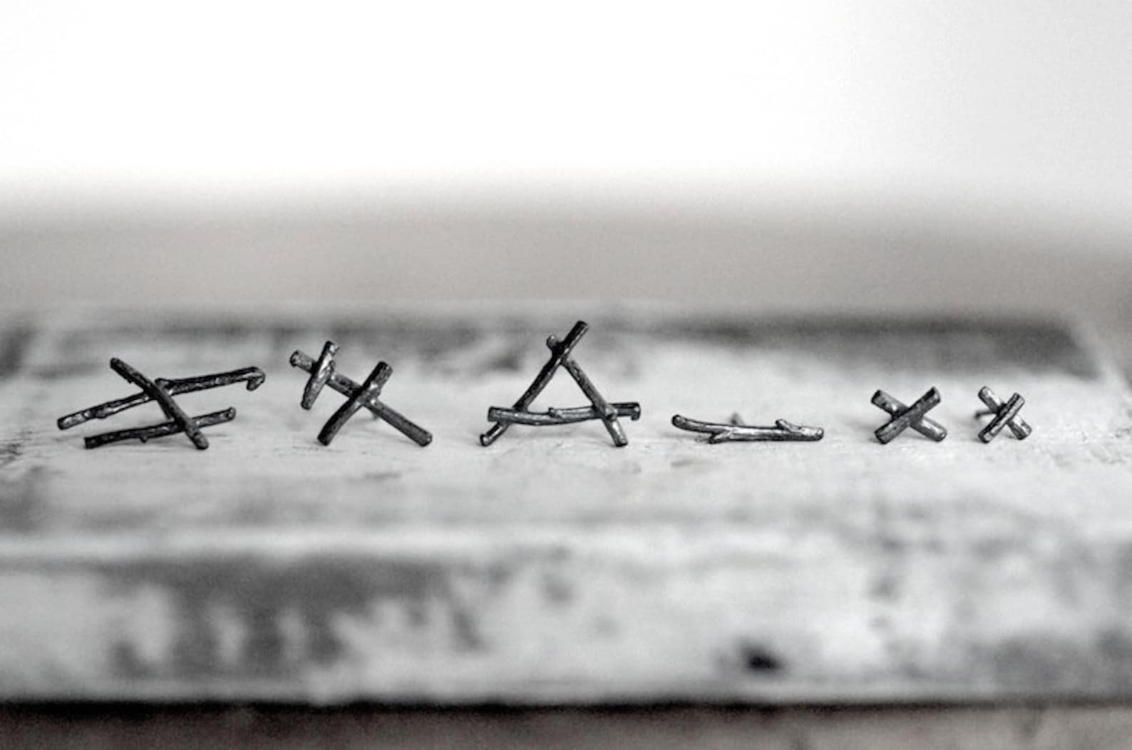 Norse Code Earring Studs, Sterling Silver Twigs: Set of 6 - Viking ...