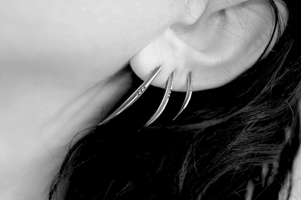 TRIS: Scythe statement earrings set of 3 sterling silver - Etsy 日本