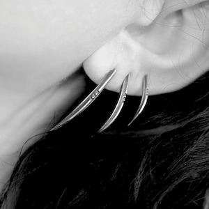 TRIS: Scythe Statement Earrings, Set of 3, Sterling Silver - Joanna ...