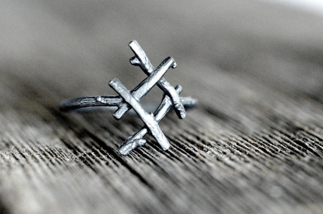 INGUZ Rune Ring, Sterling Silver Twigs - True Love, Harmony, Fertility ...
