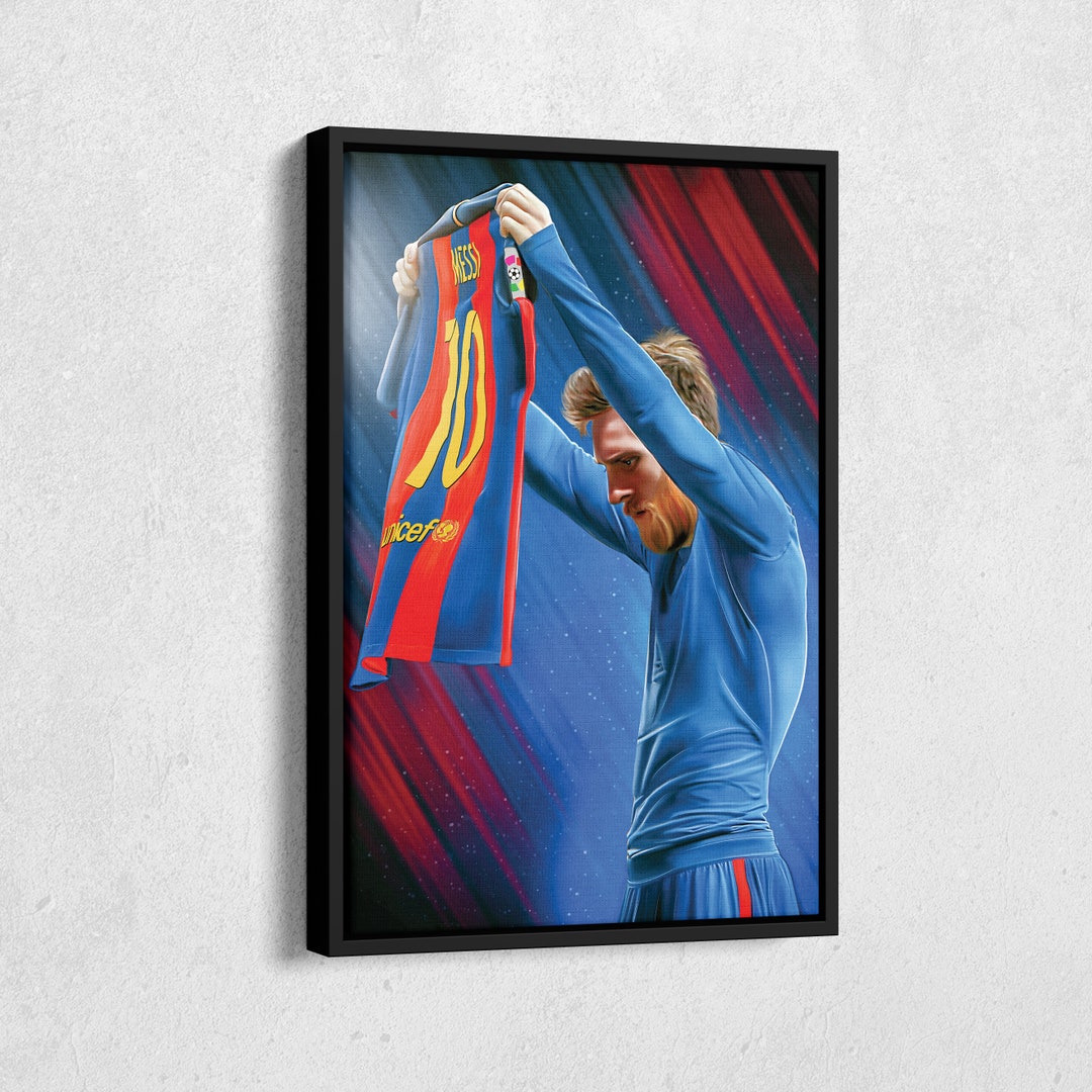 Messi Iconic Celebration Framed Poster Wall Art Home Decor Hand Made ...