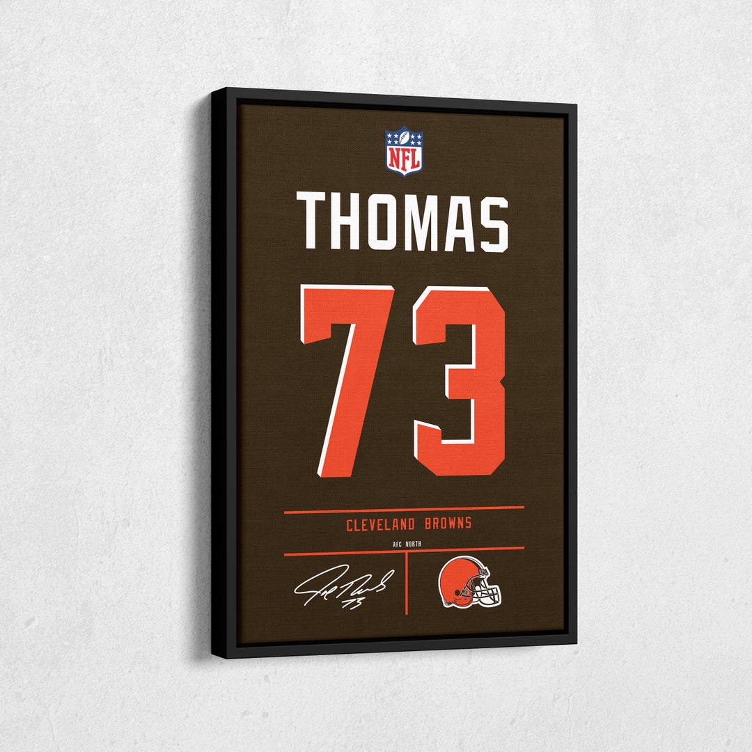Joe Thomas Jersey Art Cleveland Browns NFL Wall Art Home Decor Hand ...