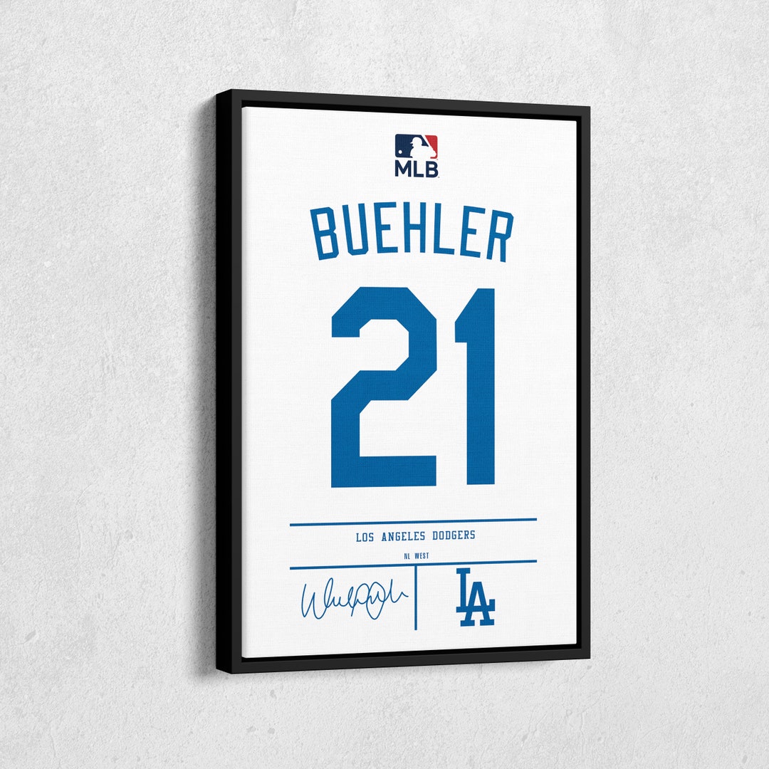 Walker Buehler Jersey Art Los Angeles Dodgers MLB Wall Art Home Decor ...