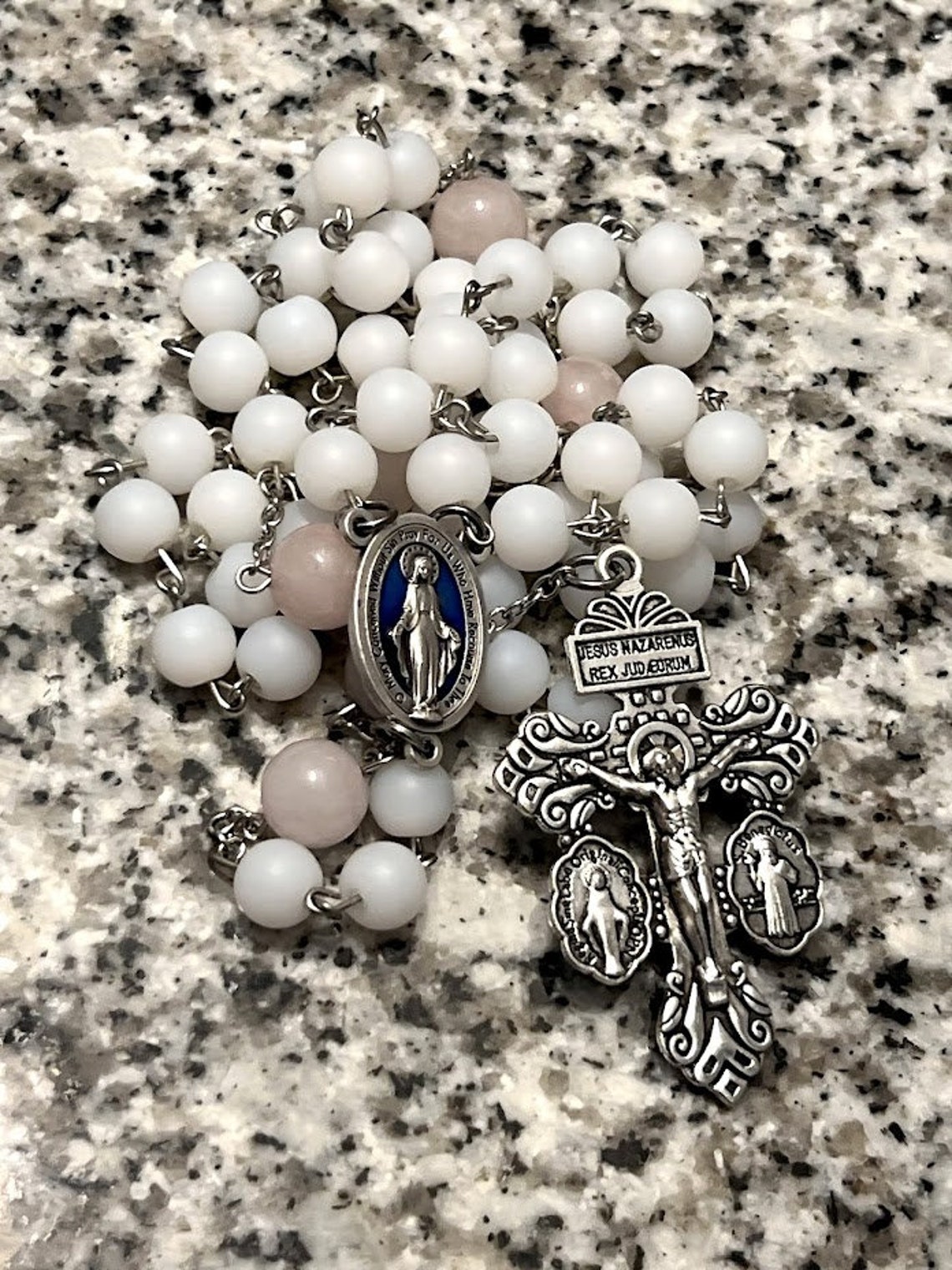 Handmade Catholic Rosary, Rosary, Prayer Beads, Glass Beads, Gift ...