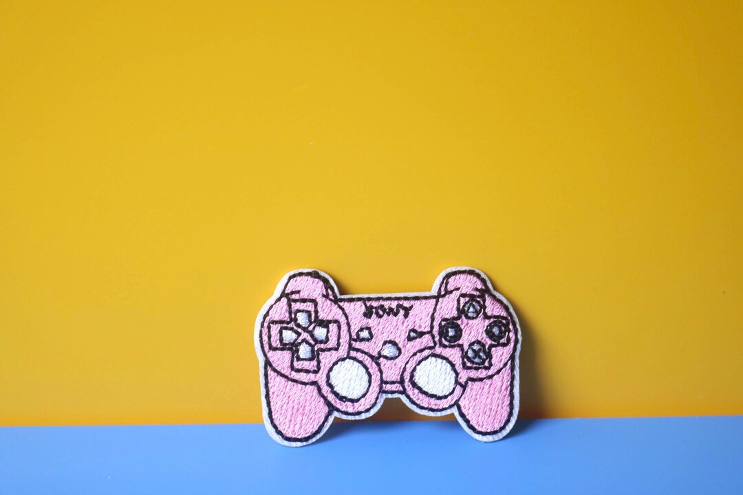 Pink Video Game Controller Cute Gamer Patch, Iron on Patch ,embroidered Patch, Funny Patch ...