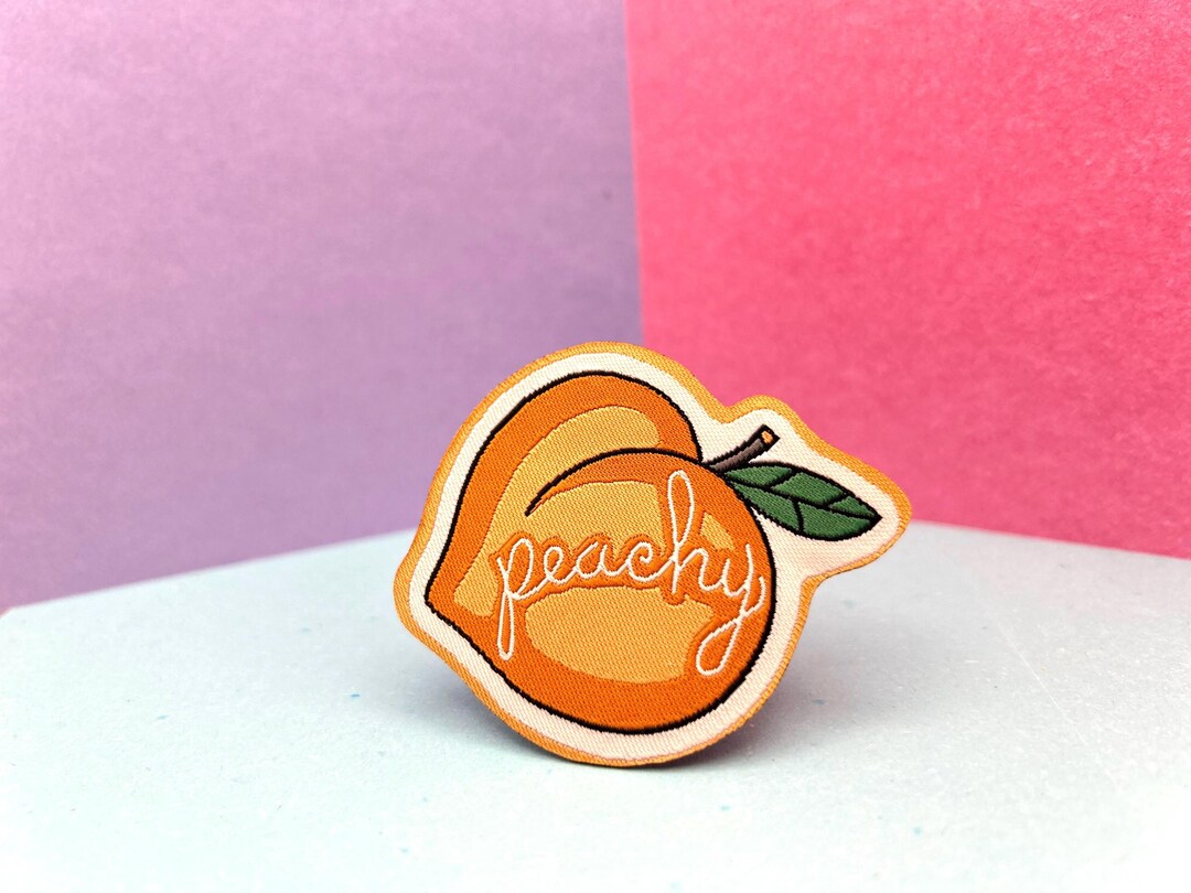 Peachy Cute Peach Fruit Patch, Iron on Patch ,embroidered Asethetic ...