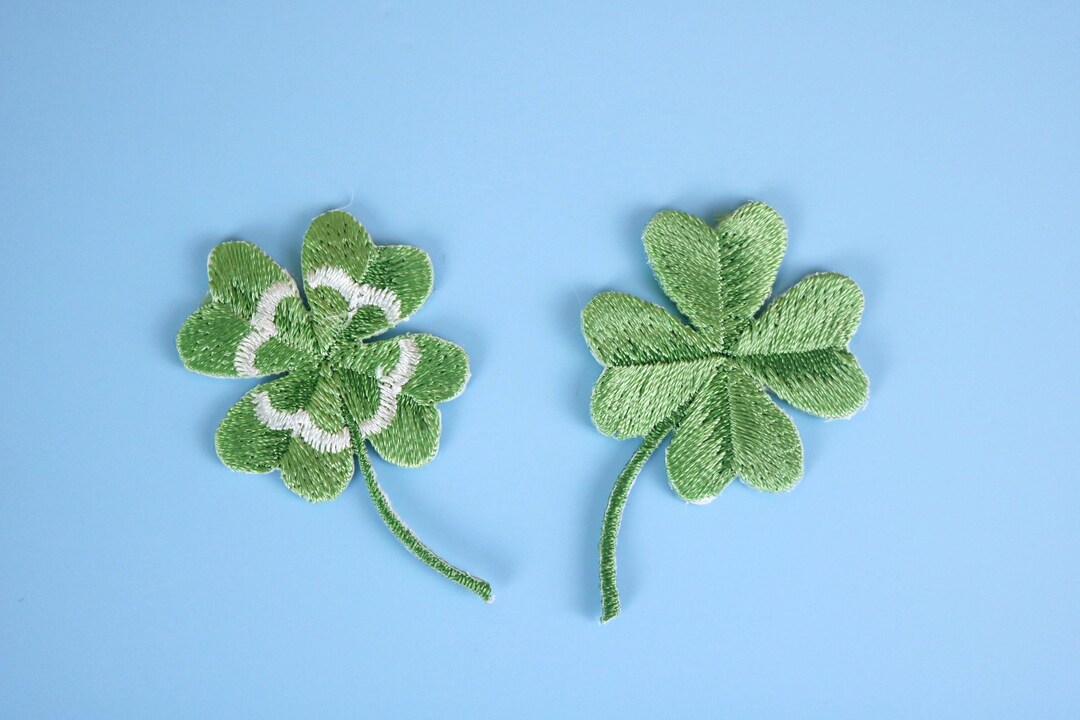Four-leaf Clover Patch, Iron on Patch, Lucky Clover Patch, Leaf Patch ...