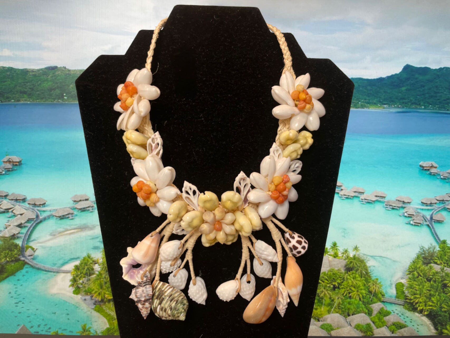 Authentic Tahitian Shell Necklace, Crafted in French Polynesia, Island ...